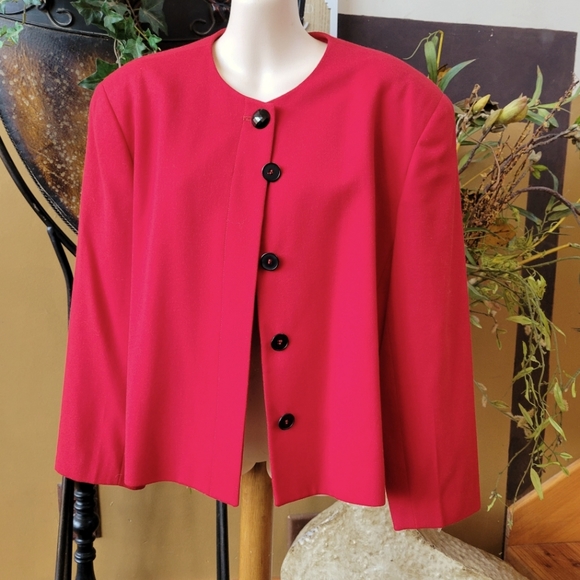 Evan Picone | Jackets & Coats | Evan Picone Blazer Red Swing Jacket ...